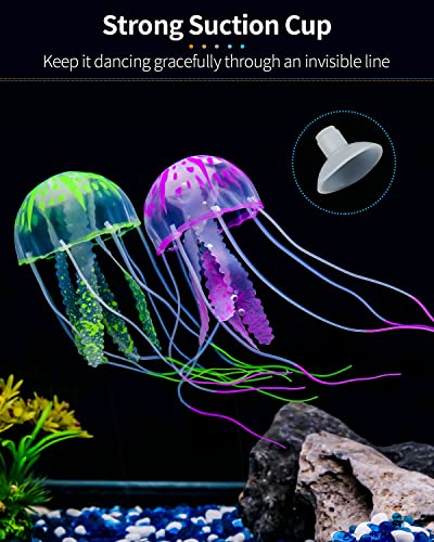 Uniclife 6 Pcs Glowing Jellyfish Ornament Decoration for Aquarium Fish Tank