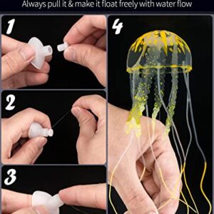 Uniclife 6 Pcs Glowing Jellyfish Ornament Decoration for Aquarium Fish Tank