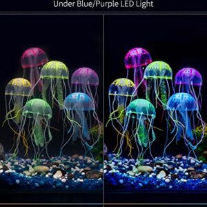 Uniclife 6 Pcs Glowing Jellyfish Ornament Decoration for Aquarium Fish Tank