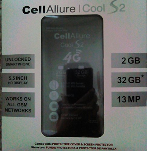 CellAllure Cool S2 Black 5.5" HD Screen Unlocked GSM