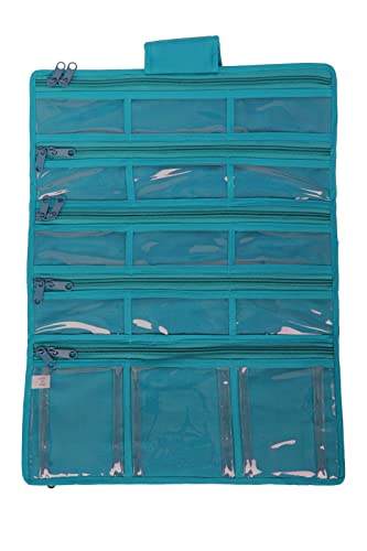 Yazzii Sewing Machine Feet Organizer Bag - Sewing Supply Organizer - Sewing Accessories Organizer with Pockets Aqua