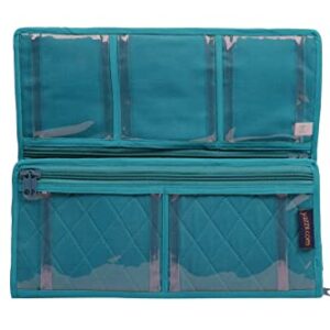 Yazzii Sewing Machine Feet Organizer Bag - Sewing Supply Organizer - Sewing Accessories Organizer with Pockets Aqua