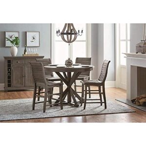 progressive furniture willow round counter table, distressed dark gray