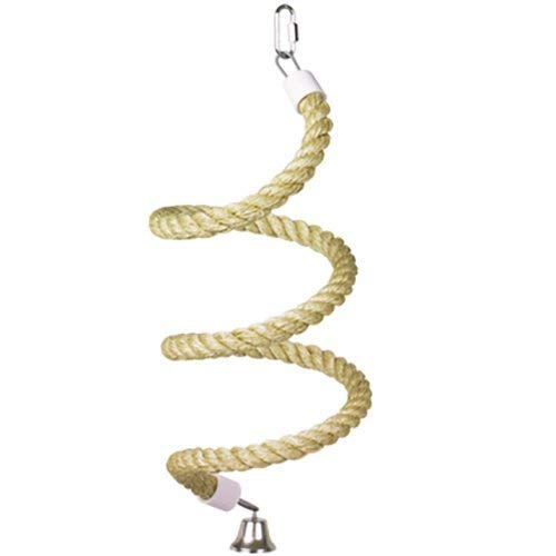 Hypeety Birds Parrot Stand Perch Toys Stainless Steel Birds Cage Perch Climbing String Rope