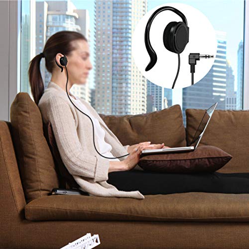 EXMAX Wired Single Headphones 3.5mm Right-Side Earphone One Ear Ear-Hook Headphone for EXD-101 ATG-100T Wireless Tour Guide Receiver Radio Podcast Laptop MP3 Ear Bud (Right-Side Earphone)