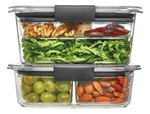 rubbermaid brilliance food storage container, salad and snack lunch combo kit, clear, 9 piece set 1997843