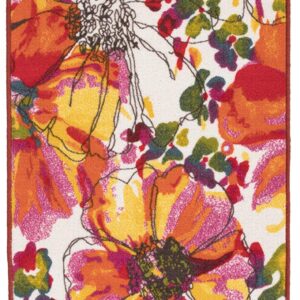 Modern Bright Flowers Non-Slip (Non-Skid) Area Rug Runner 2' X 7' (22" X 84") Multi