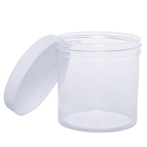 Clear Plastic Storage Jars 6oz (12 Pack) - Air Tight Container, and Refillable Organizer Container with White Lids, Perfect for Makeup, DIY Crafts, Gifts, Spices