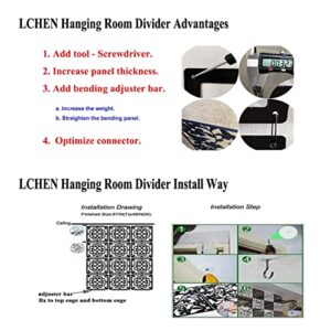 Lchen Hanging Room Divider Panels,12pieces PVC Screen Panels for Home Room Hotel and Bar Decoration(Black01)