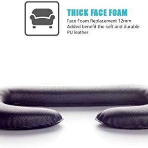 KIWI design VR Face Cover Cushion for HTC Vive, Foam Pad Eye Pad Replacement for HTC Vive 2 Packs 12mm 6mm with Lens Cleaning Kit