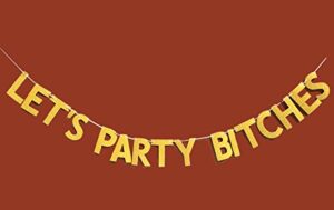 fecedy glitter gold alphabet let's party banner for bachelorette party decoration