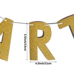 FECEDY Glitter Gold Alphabet Let's Party Banner for Bachelorette Party Decoration