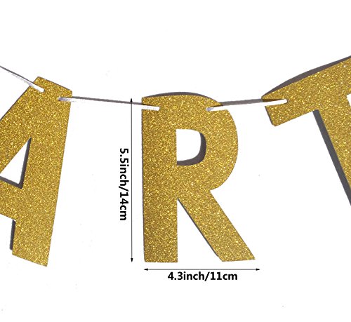 FECEDY Glitter Gold Alphabet Let's Party Banner for Bachelorette Party Decoration