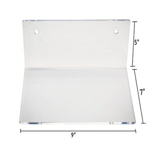 Better Display Cases Clear Acrylic 9" x 7" Floating Shelf Wall Mount (A041)