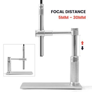 Andonstar A1 Digital USB Microscope with Metal Stand, CMOS Sensor 2 Million Pixels, 1-500 Times, Camera&Video Microscope for Coin, Jewelry, PCB Repairing, Windows mac Compatible, 8 Built-in LED Light