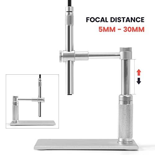 Andonstar A1 Digital USB Microscope with Metal Stand, CMOS Sensor 2 Million Pixels, 1-500 Times, Camera&Video Microscope for Coin, Jewelry, PCB Repairing, Windows mac Compatible, 8 Built-in LED Light