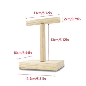 Small Parrot Bird Pet Perch Stand Parakeet Wood Standing Gym Training Grinding Toy Playstand Holder (S)