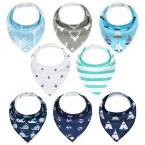 yoofoss baby bibs 8 pack soft and absorbent for boys & girls - baby bandana drool bibs