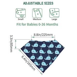 Yoofoss Baby Bibs 8 Pack Soft and Absorbent for Boys & Girls - Baby Bandana Drool Bibs