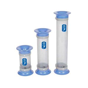 Glasdon C-Thru 5Q Battery Recycling Tube (Blue) – Small Battery Recycling Bin – Compact 5Q Transparent Battery Collection Tube – Standard/Recycle Across America Decals (Standard Battery Decal)