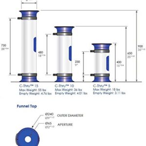 Glasdon C-Thru 5Q Battery Recycling Tube (Blue) – Small Battery Recycling Bin – Compact 5Q Transparent Battery Collection Tube – Standard/Recycle Across America Decals (Standard Battery Decal)