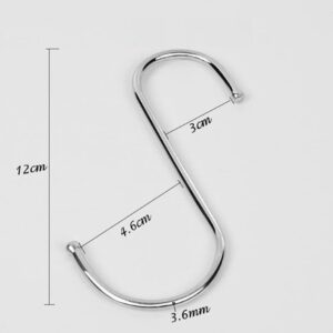 6 Pack 4.8 Inch Heavy Duty Solid Stainless Steel S Hook S Shape Durable Hanging Hooks for Heavy Items Tools, Auto Parts, Bicycle, Tires, Hoses.