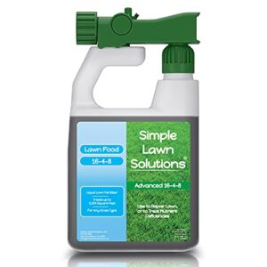 advanced 16-4-8 balanced npk - lawn food quality liquid fertilizer - spring & summer concentrated spray - any grass type - simple lawn solutions (32 ounce)