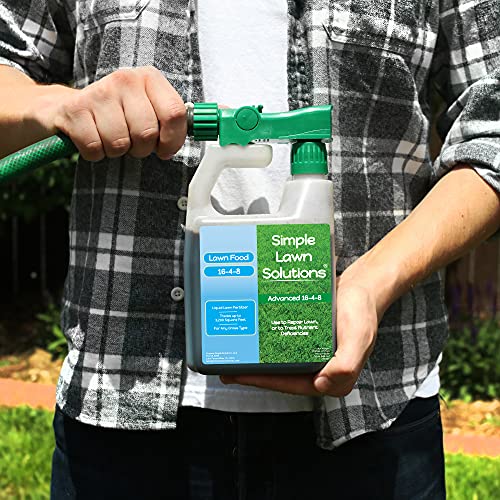 Advanced 16-4-8 Balanced NPK - Lawn Food Quality Liquid Fertilizer - Spring & Summer Concentrated Spray - Any Grass Type - Simple Lawn Solutions (32 Ounce)