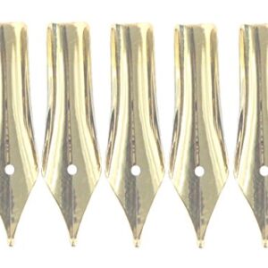 Gullor 5PCS Fountain Pen Nibs Fit Jinhao 250/301/500/5099/8802/9009/5000, Gold, Fine Nib