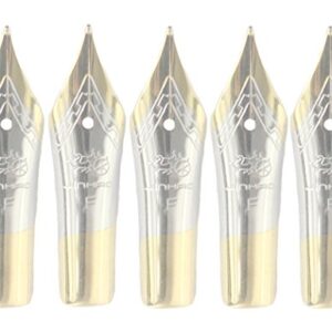 Gullor 5PCS Fountain Pen Nibs Fit Jinhao 250/301/500/5099/8802/9009/5000, Gold, Fine Nib