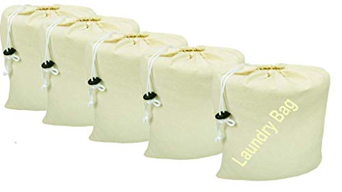 Linen Clubs GFI 100% Cotton 8- by 10-Inch Muslin Bags with Lock and cotton Drawstring, 12-Pack