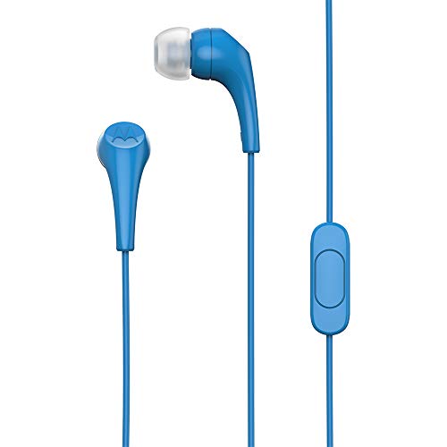 Motorola Earbuds 2 in-Ear Headphones - Noise Isolation, 10mm Audio Drivers, in-Line Microphone - Compatible with Smart Voice Assistants, Lightweight Design, Secure Ear Hook Style - 2 Extra Earbuds