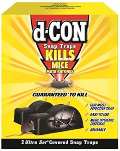 d-con reusable ultra set covered mouse snap trap, 2 traps, 2 count (pack of 1)