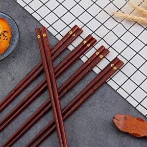 HuaLan Japanese Natural Wood Chopstick Set Reusable Classic Style Chopsticks Non-slip Design Chop Sticks 5 Pairs Gift Set