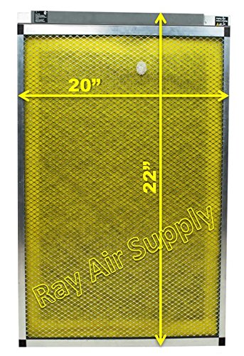 RAYAIR SUPPLY 20x22 MicroPower Guard Air Cleaner Replacement Filter Pads (3 Pack) Yellow