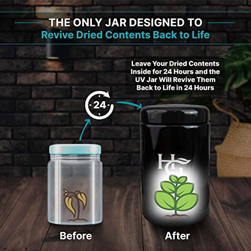 Herb Guard - 2 Oz Smell Proof Jar and Airtight Container (1 Liter) Comes with Humidity Pack to Keep Contents Fresh for Months