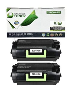 rt 521h high yield toner replacement for lexmark 521h 52d1h00 521 | ms810 ms810n ms810dn ms810de ms811 ms811n ms811dn ms811dtn ms812 ms812dn ms812de ms710 ms710n ms711 ms711dn (pack of 2)