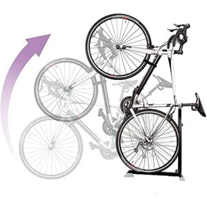 "bike nook vertical bike stand & rack - freestanding, upright floor stand for indoor bike storage - garages & apartment"