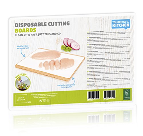 Tomorrow's Kitchen Disposable Cutting Board, 13.8" x 9.8" x 0.3", Clear