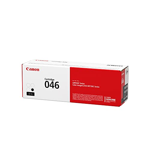 Canon Genuine Toner, Cartridge 046 Black (1250C001), 1 Pack Color imageCLASS MF735Cdw, MF733Cdw, MF731Cdw, LBP654Cdw Laser Printers