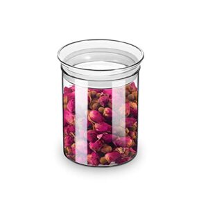 zens airtight glass jar container,15 fluid ounce clear glass canister with lid, food storage jars for kitchen spice or loose tea,450ml