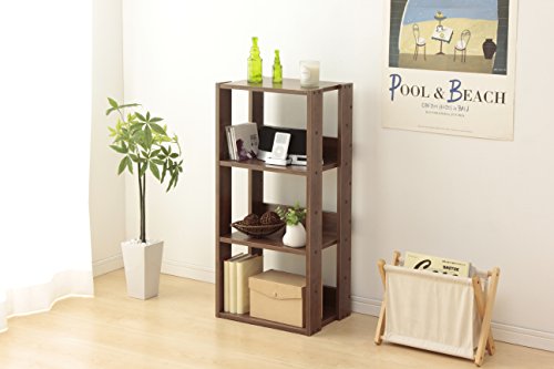 IRIS USA OWR-400BR 3-Shelf Open Wood Shelving Unit, Medium, Brown