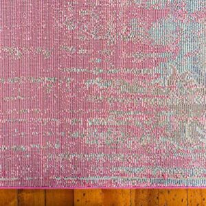 Unique Loom Vita Collection Saturated Over-Dyed Traditional Gradient Area Rug, 4 ft x 6 ft, Fuchsia/Light Blue