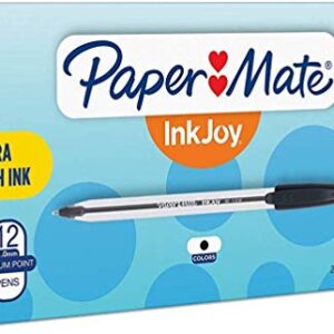 Paper Mate InkJoy 50ST Ballpoint Pens, Medium Point (1.0mm), Black, 12 Count