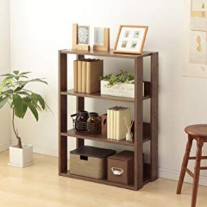 IRIS USA Rack 3-Shelf Open Wood Shelving Unit, WIDE, Brown