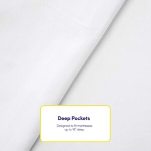 Full Size Bed Sheets - 6 Piece 1500 Supreme Collection Fine Brushed Microfiber Deep Pocket Full Sheet Set Bedding - 2 Extra Pillow Cases, Great Value, Full, Dobby White