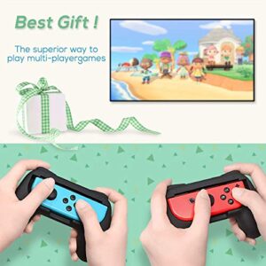 FASTSNAIL Grips Compatible with Nintendo Switch Joy-Con, Wear-resistant Handle Kit Compatible with Switch Joy Cons Controllers, 2 Pack (Black)