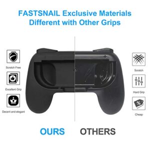 FASTSNAIL Grips Compatible with Nintendo Switch Joy-Con, Wear-resistant Handle Kit Compatible with Switch Joy Cons Controllers, 2 Pack (Black)