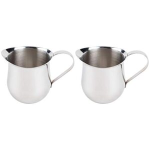 (2 Pack) 3-Ounce Stainless Steel Bell Creamer, 90 ml. Bell-Shaped Serving Cream Pitcher