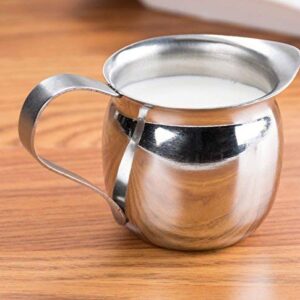 (2 Pack) 3-Ounce Stainless Steel Bell Creamer, 90 ml. Bell-Shaped Serving Cream Pitcher